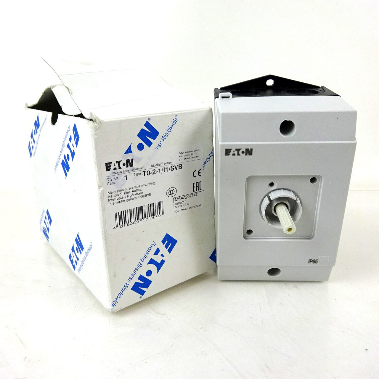 Main Switch Disconnector T0-2-1/I1/SVB Eaton 20A 3P 440V IP64 Without Handle - Axxa - Motor ...